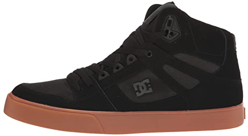 DC Men's Pure High Top Wc Skate Shoes Casual Sneakers, Black/Gum, 11