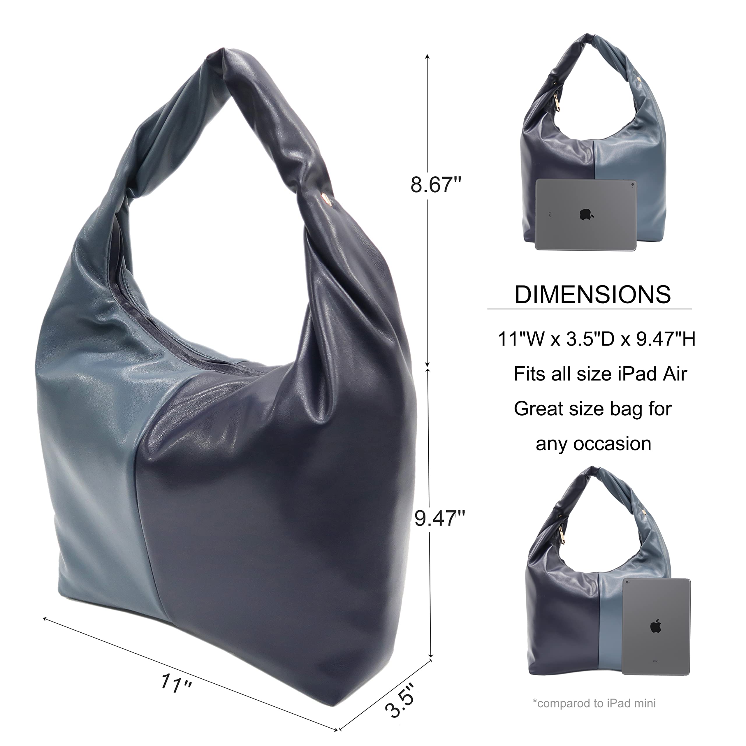 DE'EMILIA CONCEPT Hobo Bags for Women, Imitation Sheep Leather Purses and Handbags Small Shoulder Bags