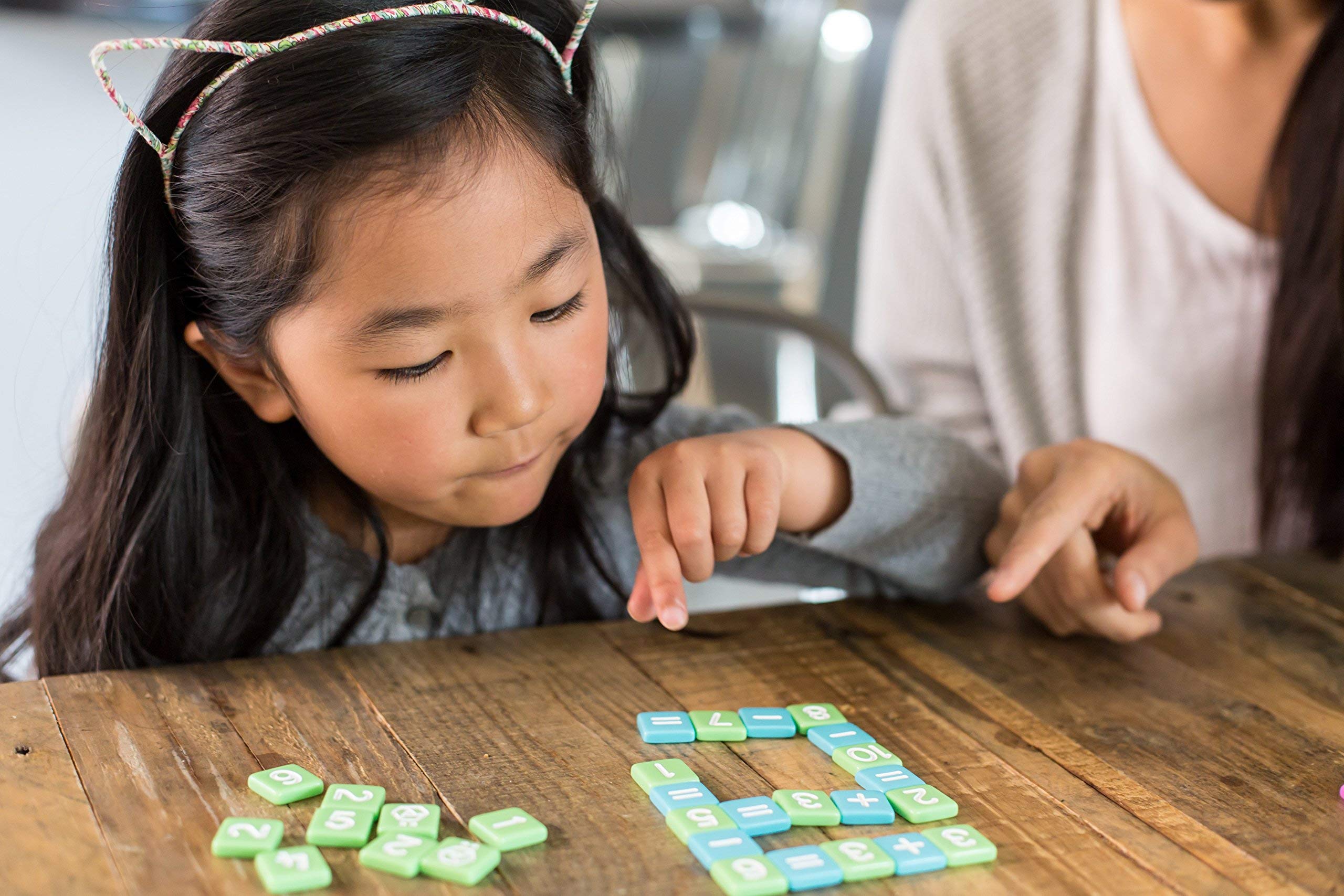 MOBI Kids Fun Math Games for Kids 4-8 - Addition & Subtraction Math Tile Card Games - Educational Math Game in a Classic Crossword Grid - Kids Game Using Numerical and Math Function Tiles