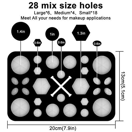 CHRUNONE 28 Hole Makeup Brush Drying Rack with Mat Keep Countertop Drying, Folding Makeup Brush Holder, Air Tree Tower Stand Organizer Comes with Mat