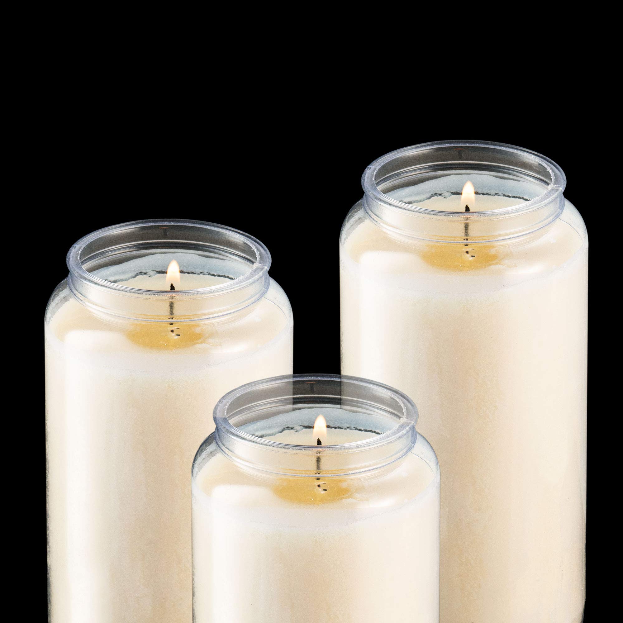 Tribello 6 Day Candles, 6 Pack | 6” White Pillar Candles for Memorial, Religious Ceremony, Party Decor, Emergency Survival | Unscented Slow Burning 100% Vegetable Wax in Plastic Jar Container