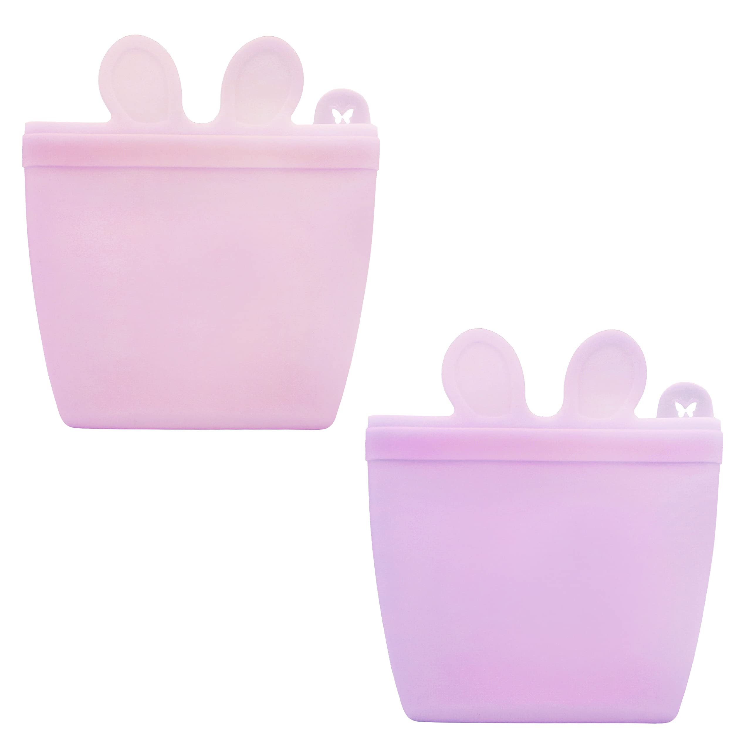 Elk and Friends Silicone Kids Snack Container | Food Grade Silicone | Reusable Pouch | Dishwasher Safe | 8oz Storage | 2 Pack