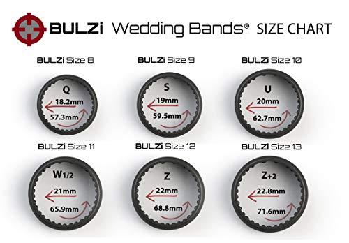 BULZi Wedding Bands, Massaging Comfort Fit Premium Silicone Ring with Airflow, Beveled Edge Design, Men’s and Women’s Rings, Breathable Flexible Work Safety (Black Beveled Size 10)