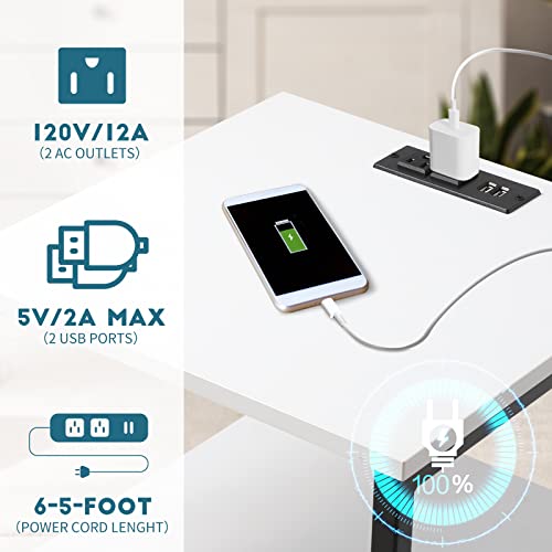 Homajor Nightstand with Charging Station,Side Table with Storage,end Tables Living Room,Bedside Table with Fabric Drawers,End Tables with USB Ports for Bedroom,Small Spaces,White