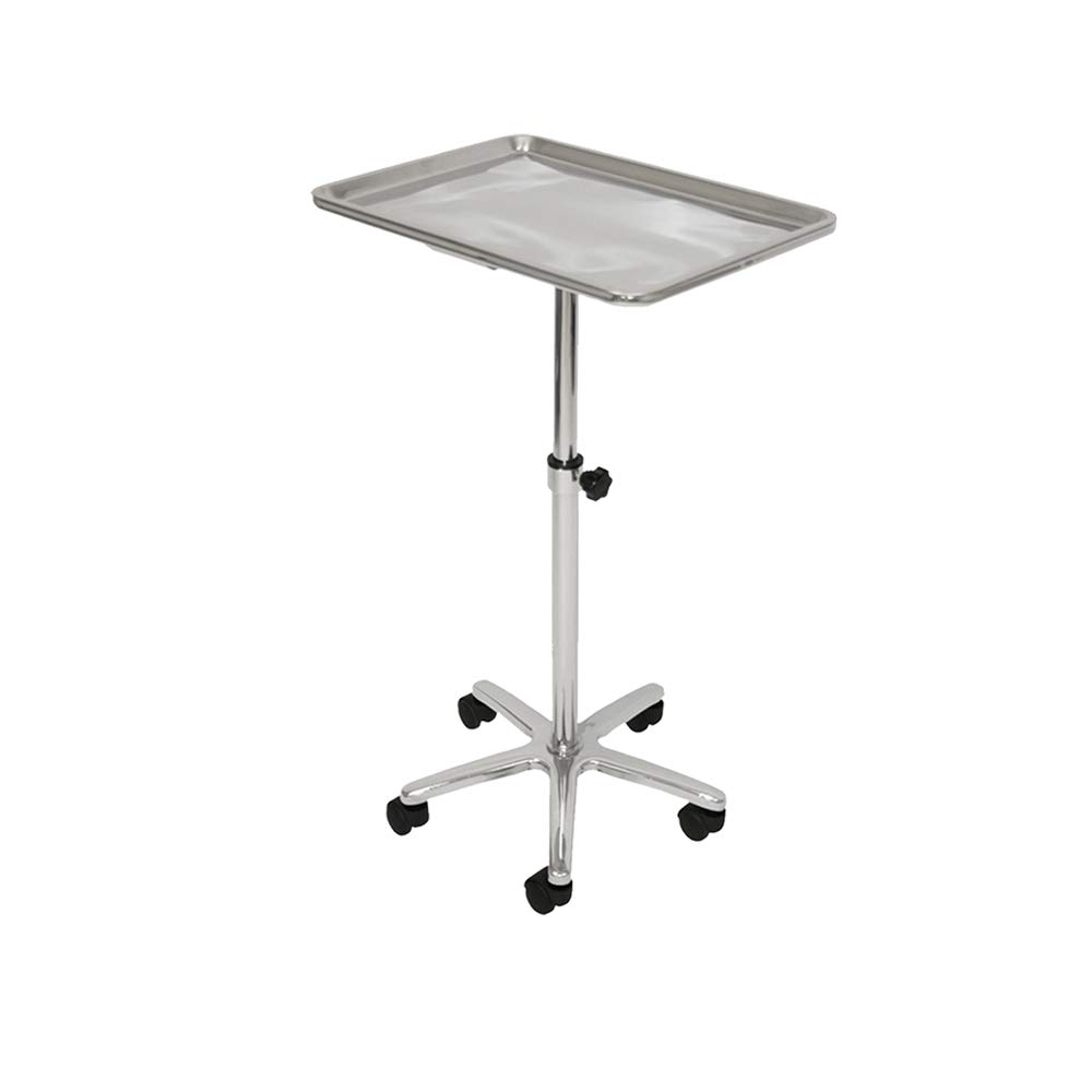 Extra Large Chrome Tattoo Tray All Purpose Rolling Adjustable Height Cart Salon Spa Beauty Equipment