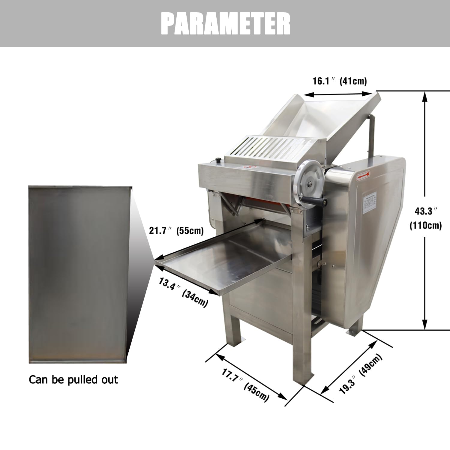 HayWHNKN Commercial Dough Sheeter Pasta Dough Roller Sheeter Machine 11.8inch for Croissant Pastry Puff Pastry Pizza Noodle Bakery Pasta Roller Press Machine 2.2kw 110v 150kg/h