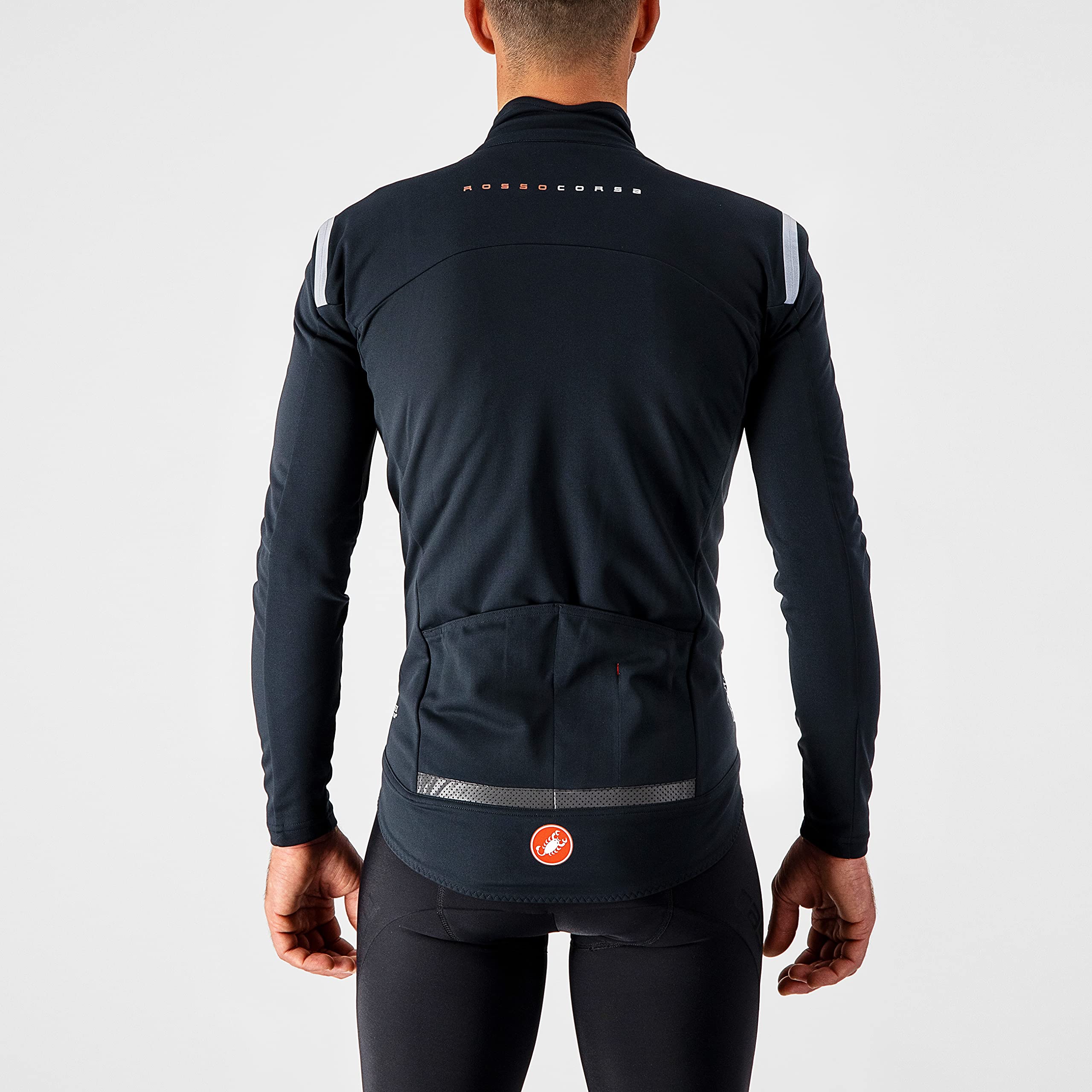 Castelli Men's Perfetto RoS Long Sleeve Jacket, Windproof, Water-Resistant Breathable Gabba, Road & Gravel Biking I Cycling - Light Black - X-Large