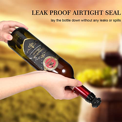 Wine Stopper Resealable Wine Pump Vacuum Stoppers Vacuum Wine Stopper Silicone Wine Saver Vacuum Stoppers Practical Wine Saver Stoppers for Kitchen Supplies Wine Bottle Tools (Black,24 Pieces)