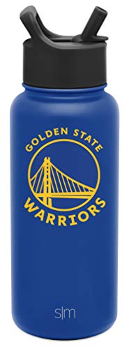 Simple Modern Officially Licensed NBA Golden State Warriors Water Bottle with Straw Lid | Vacuum Insulated Stainless Steel 32oz Thermos | Summit Collection | Golden State Warriors