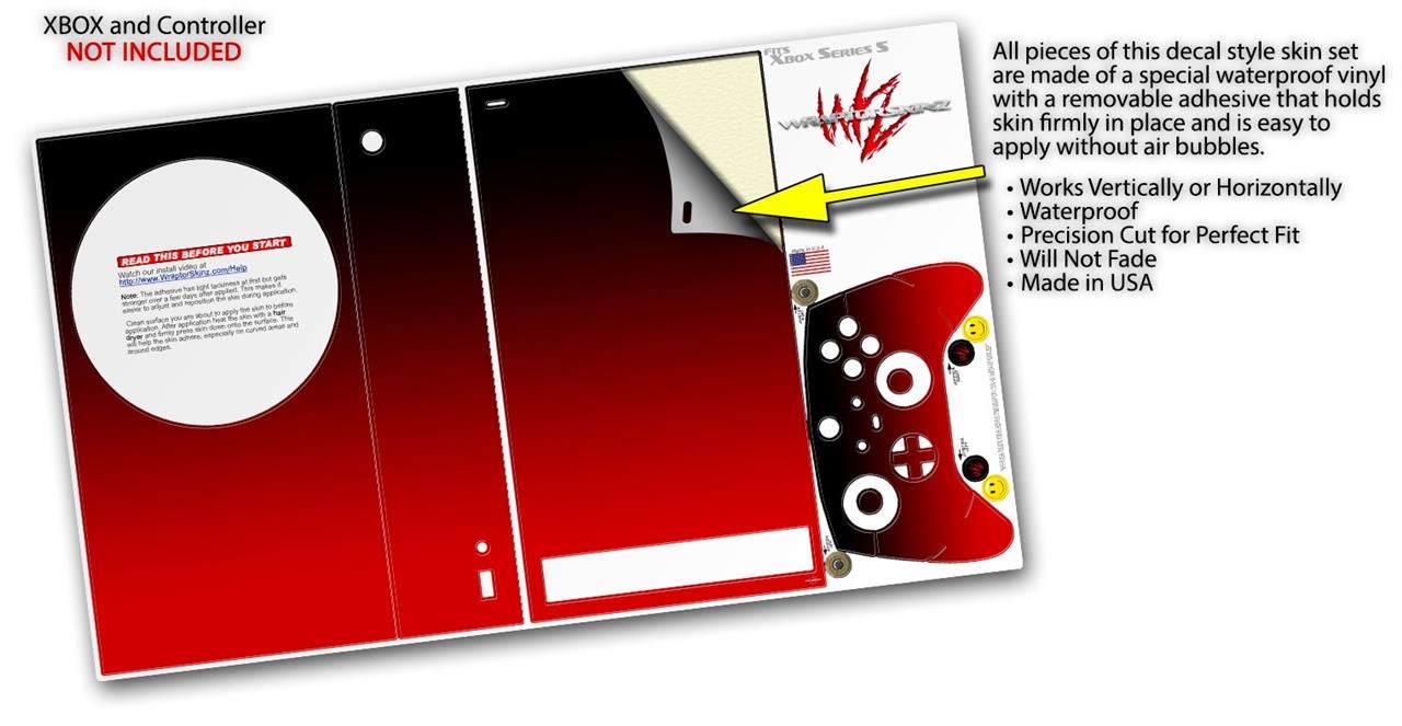 WraptorSkinz Skin Decal Vinyl Wrap compatible with the XBOX Series S Console and Controller Smooth Fades Red Black (GAMING CONSOLE NOT INCLUDED)