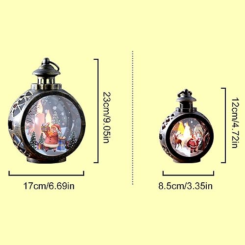 Ochine Christmas Snow Globe Lantern, LED Light Christmas Candle Lantern Battery Operated Xmas Holiday Santa Claus Snowman Decorative Lantern LED Candle Light Hanging Lantern for Christmas Decoration