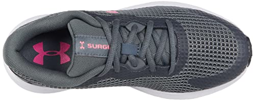 Under Armour Women's Surge 3 Sneaker, (103) Pitch Gray/White/Cerise, 8.5