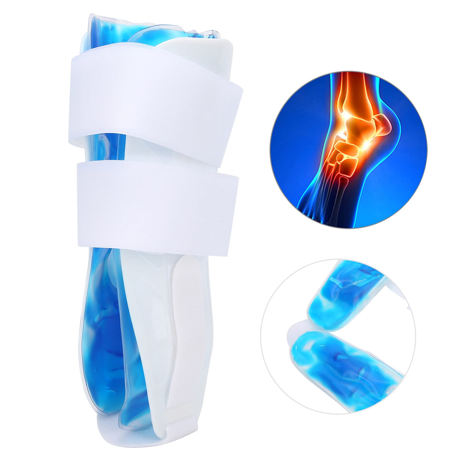 CUTULAMO Sprain Ankle Support, Fixed Ligament Cold and Hot Compress Adjustable Ankle Splint for Sports Arena for Ligament Strain for Ankle Injury(white)