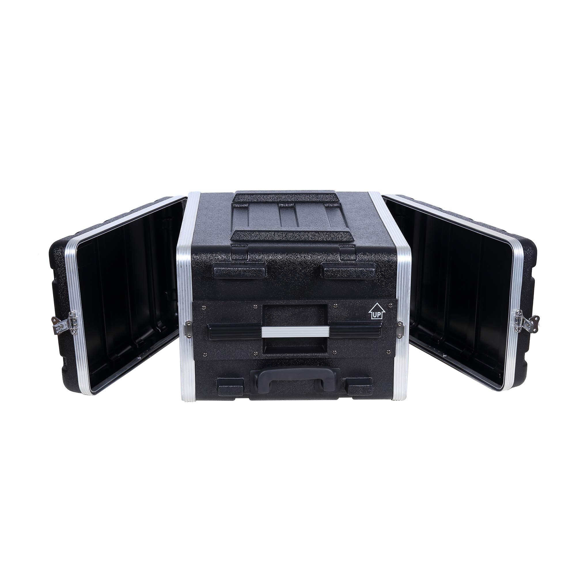 Crossrock Stackable Rack Case with Wheels, Strong Molded with Heavy Duty Hardware, 19.25β Depth, 5U-Standard (CRA8606UW)