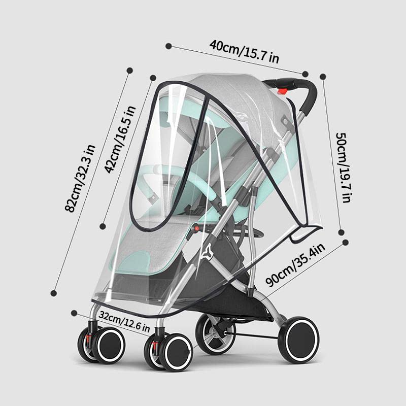 Winter Baby Stroller Cover, Universal Stroller Windshield Rain Cover to Keep Warm in Winter, Baby Travel Weather Shield Stroller Cover for Pushchair (Transparent EVA)