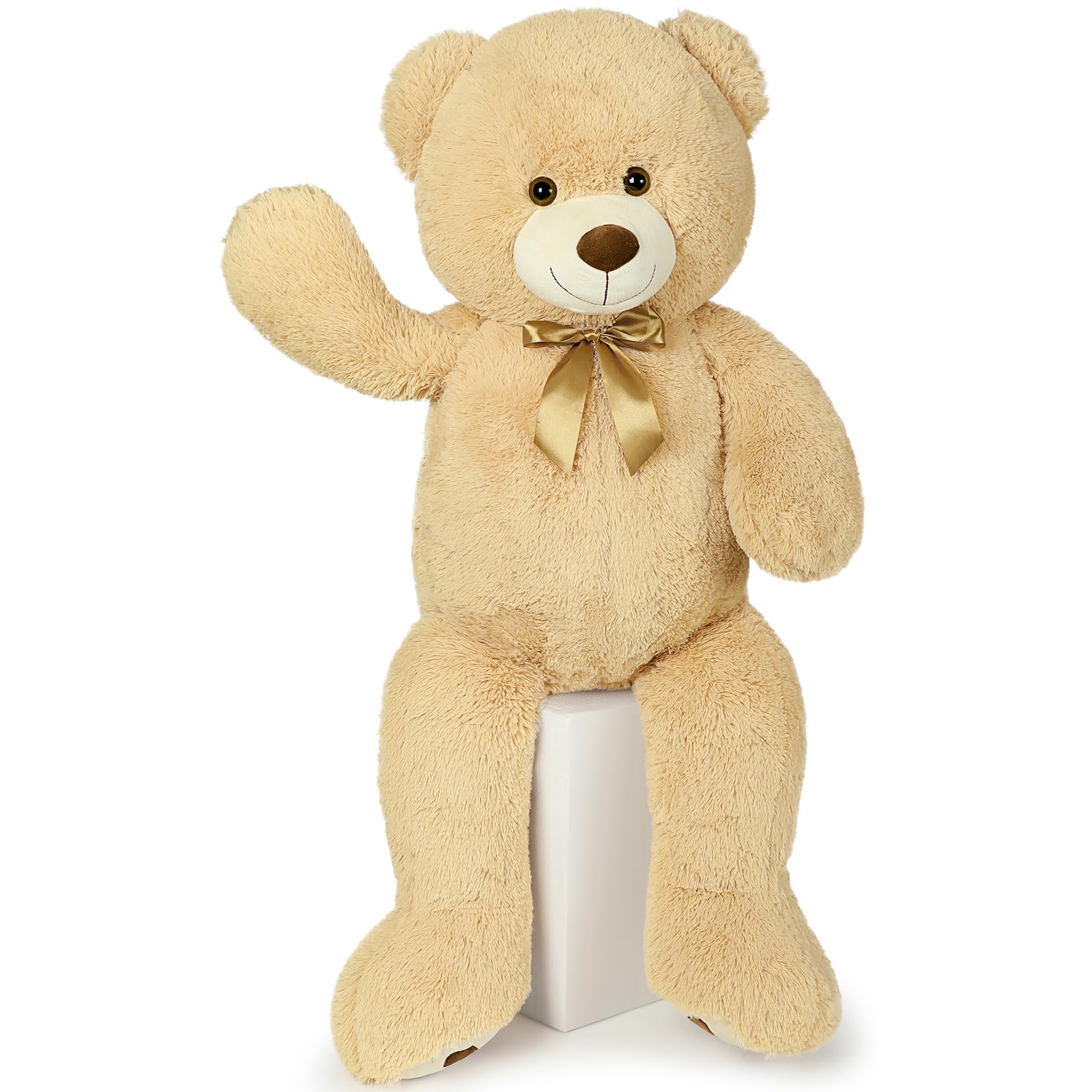 MaoGoLan Big Tan Large Teddy Bear 39 Inch Life Size Jumbo Stuffed Animals Stuffed Bear for Girlfriend Kids