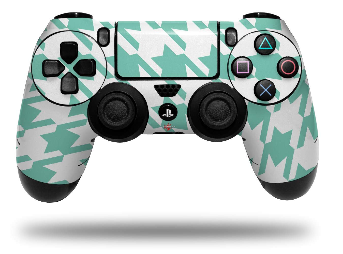 WraptorSkinz Skin Compatible with Sony PS4 Dualshock Controller PlayStation 4 Original Slim and Pro Houndstooth Seafoam Green (Controller NOT Included)