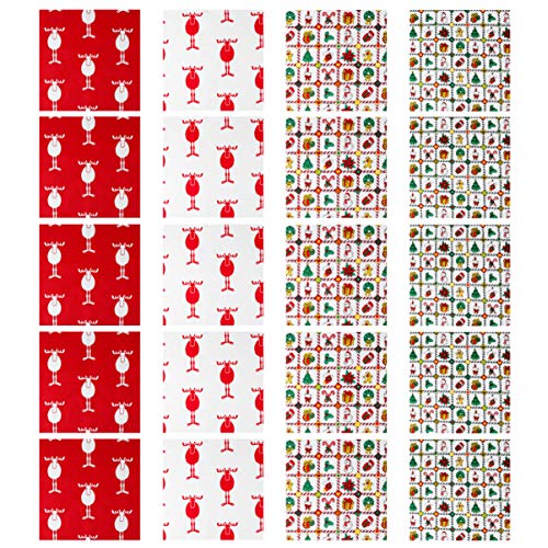 MILISTEN Japanese Fabric 6pcs Christmas Cotton Fabric Quilting Patchwork Bundles Fat Quarters Precut Scraps for Xmas Stocking Wreath Doll Dress Apron Pet Cloth DIY Sewing Craft 25X25CM Facemaks