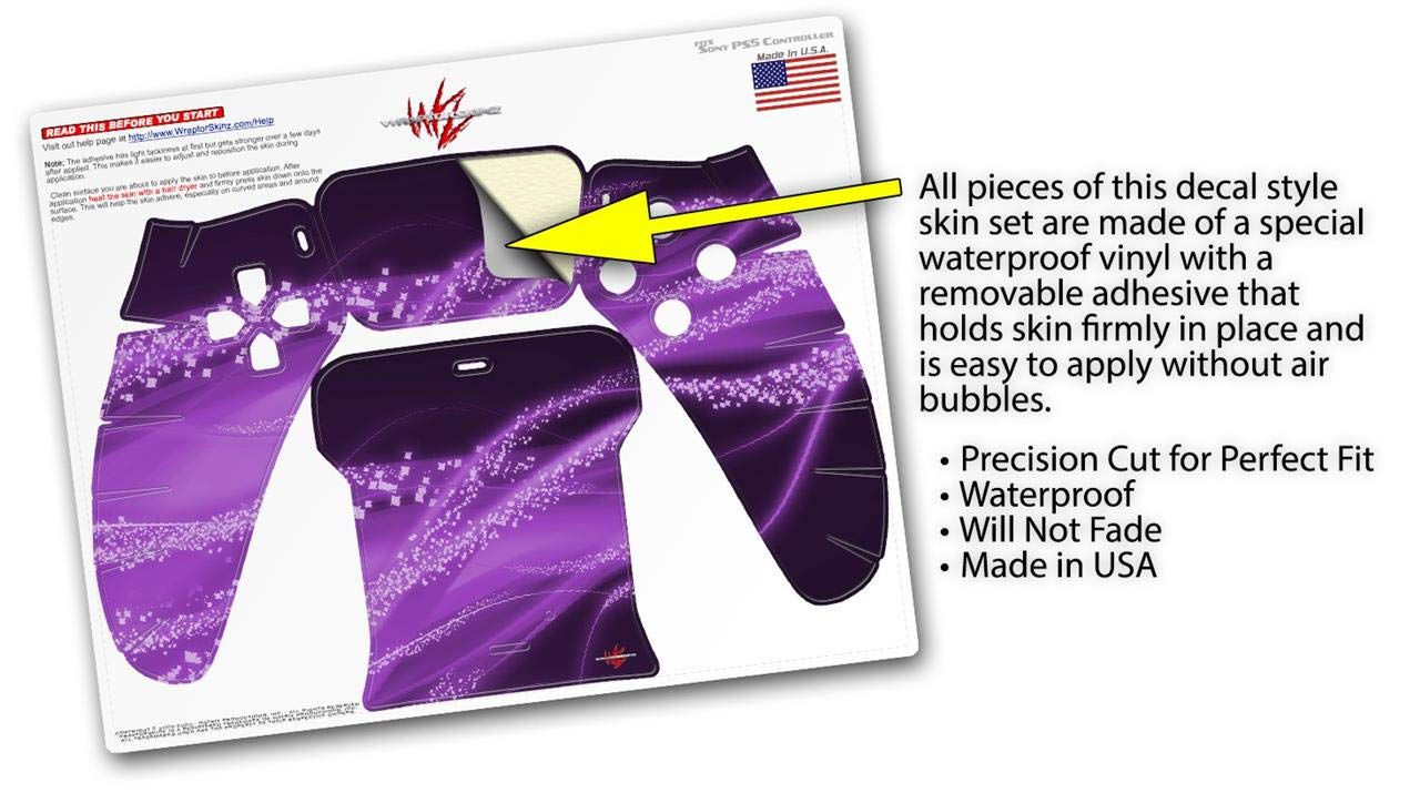 WraptorSkinz Skin Wrap compatible with Sony PS5 DualSense Controller Mystic Vortex Purple (CONTROLLER NOT INCLUDED)