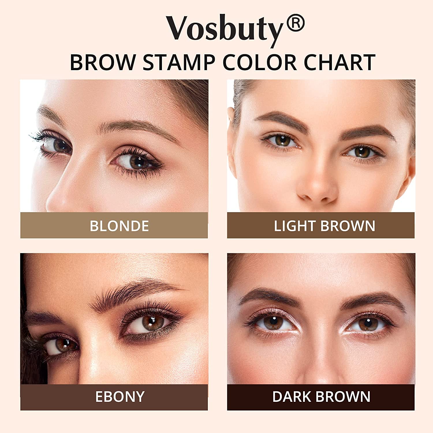 Eyebrow Stamp Stencil kit, Eyebrow Stamp for Perfect Brows, Brow Stamp Kit With 12 Classic Eyebrow Stencils, Eye Brow Stamping Kit, Long-Lasting Waterproof Smudge-Proof (Light Brown)