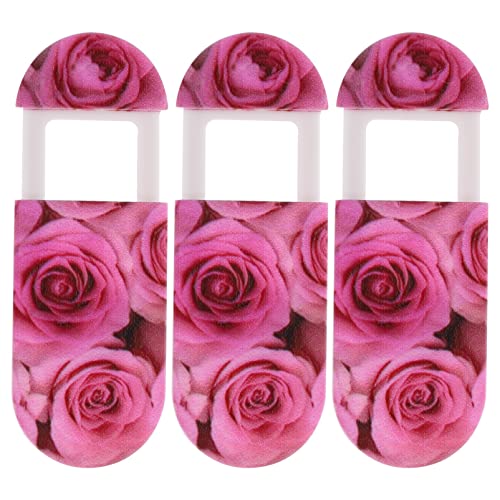 Gatuida Lap Top 3pcs Privacy Cover Webcam Lens Caps Rose Pattern Cover Webcam Slider Webcam Cover Laptops Anti- Peeking Protector Against Cover Privacy Slider Laptop Abs Camera Computer