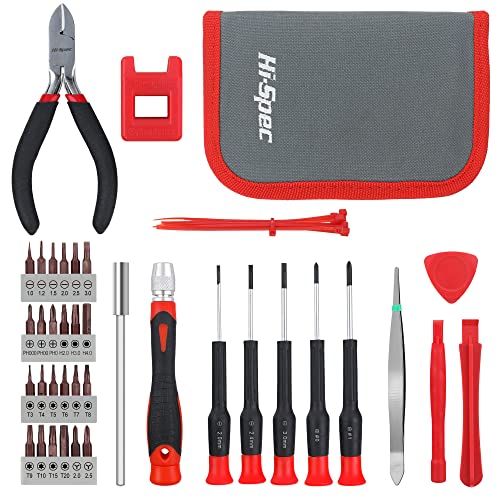 Hi-Spec 38pc Electronics Repair & Opening Tool Kit Set for Laptops, Phones, Devices, Computer & Gaming Accessories. Precision Small Screwdrivers with Pry Tools
