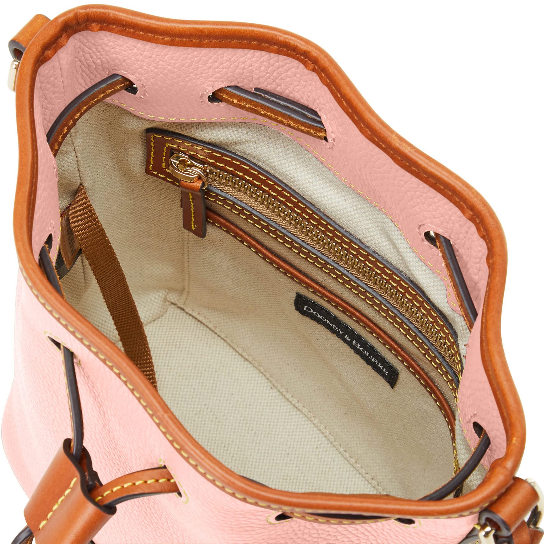 Dooney & Bourke Handbag, Pebble Grain Small Drawstring Crossbody - Pale Pink