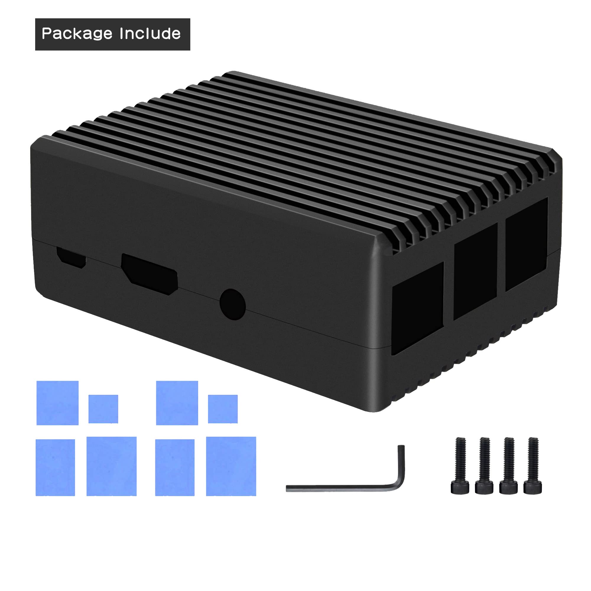 eleUniverse Case for Raspberry Pi 3B+/ 3B, Aluminum Alloy Passive Cooling Heavy Duty Metal Case Compatible with Raspberry Pi 3 Model B Plus/3B