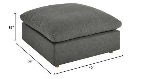 Modway Commix Down-Filled Overstuffed Upholstered Sectional Sofa Ottoman in Gray