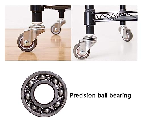 Castor Wheels Moving Caster Wheels Castor Wheels for Office Chair & Crib 1.5''/2inch 50mm Stem M8 with Sleeve 15mm Silent Rubber Swivel Casters Withe Brake (Size : 1.5inch M8 sleeve15mm)