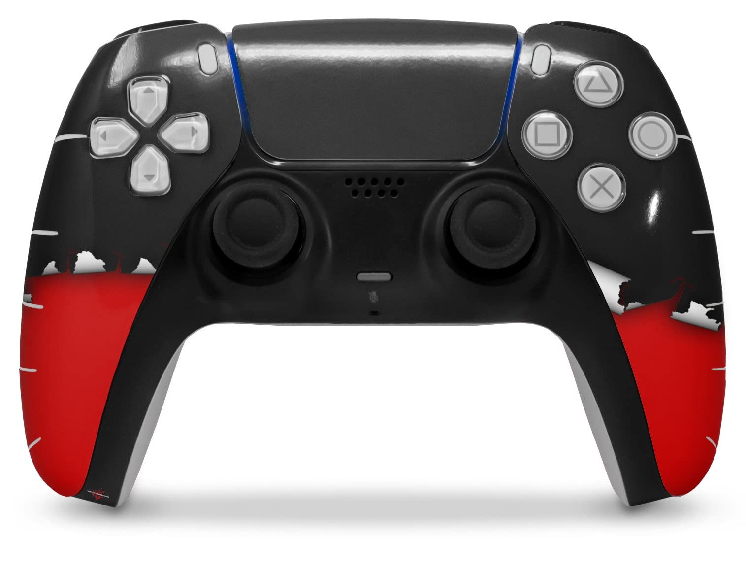 WraptorSkinz Skin Wrap compatible with Sony PS5 DualSense Controller Ripped Colors Black Red (CONTROLLER NOT INCLUDED)