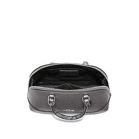 Coach Metallic Exotic Trim Mini Sierra Satchel Handbag Crossbody (SV/Platinum)