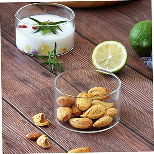 Healifty 6 Pcs Pudding Mold Cups Round Glasses Juice Glass Candy Mold Round Dessert Bowl Glass Jelly Bowl Cocktail Glasses Glass Pudding Cup Dessert Supply Transparent Yogurt Cup With Cover