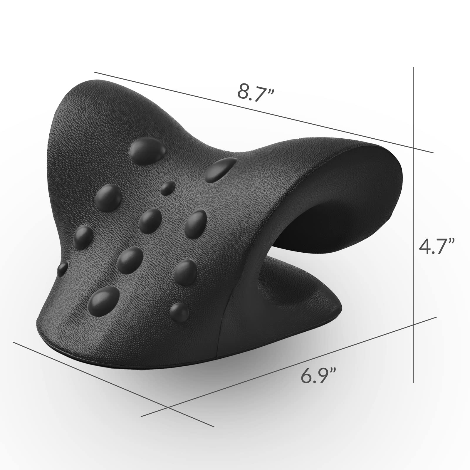 ELEVON Neck Stretcher for Pain Relief,Cervical Traction Device Pillow for Muscle Relax and Neck Hump Correction, Neck and Shoulder Relaxer for TMJ Pain Relief and Cervical Spine Alignment (Black)