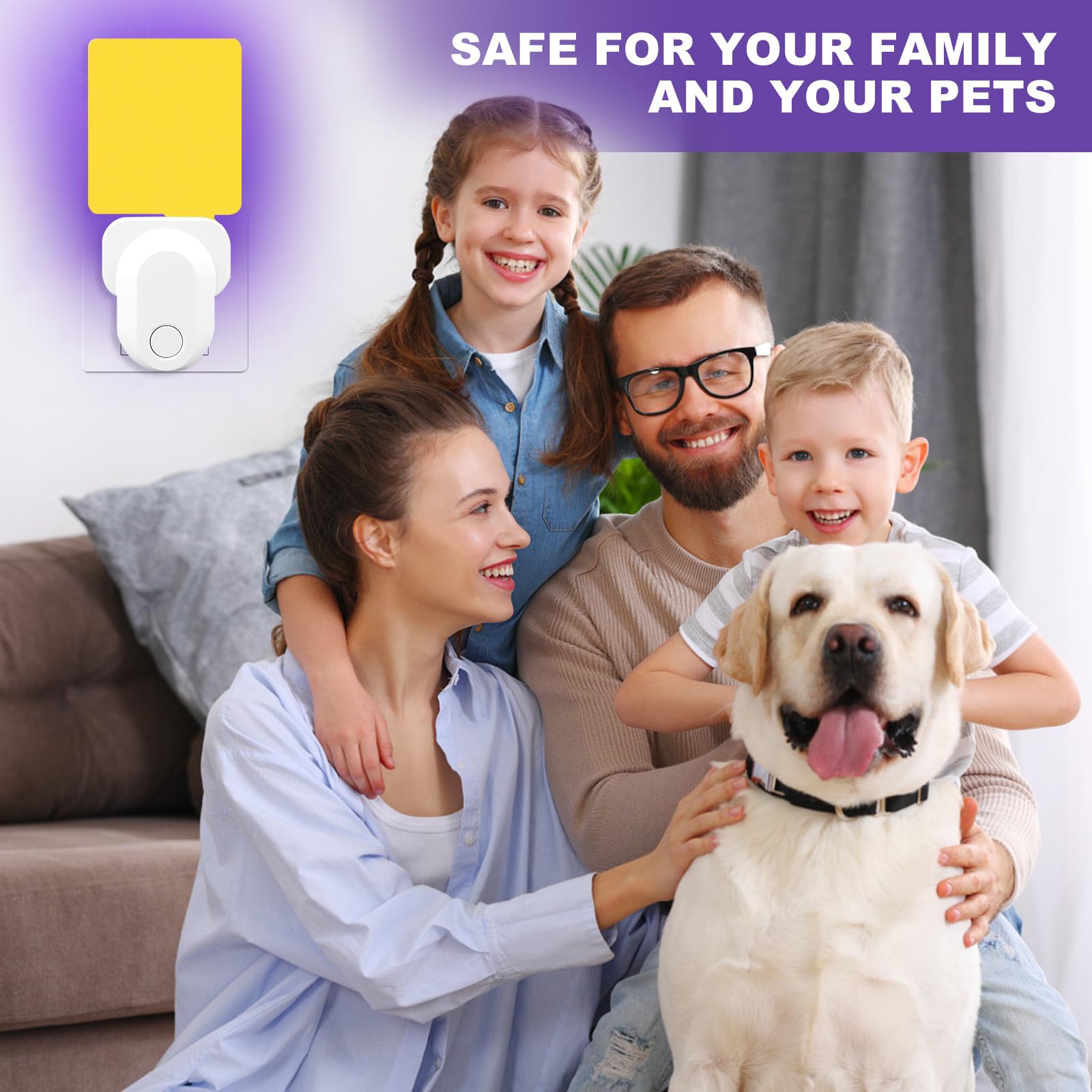 Flying Insect Trap Plug-in Indoor with 20 Sticky Refills Pad(2-Pack), Fruit Fly Trap Gnat Killer,Bug Catcher Mosquito,Safe Non-Toxic UV Light Attractant Night Light Fly Trap