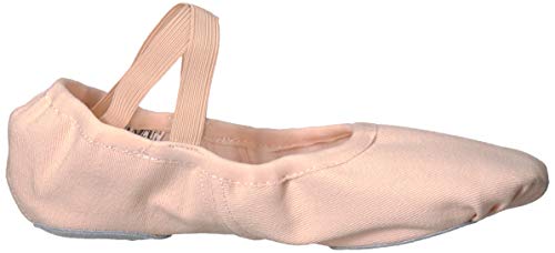 Danzcue Adult Stretch Canvas Split Sole Ballet Slipper, Pink, 10.5 M