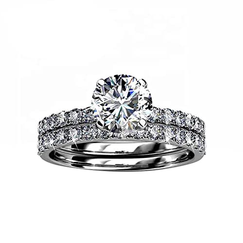 Diamond Jewelry 925 Sterling Silver 3CT Created Moissanite Ring Women Wedding Engagement Ring Band Bridal Set With Rose Gold Finish (10)