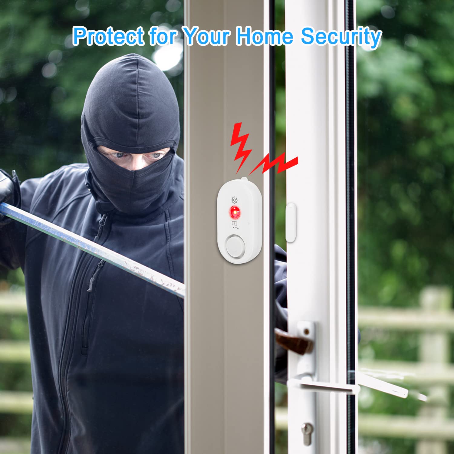 Door Alarm for Home Security, Door Open Alarm Sensor for Kids Safety Dementia Patients Window Alarm Sensor 125dB 4 Working Modes, Alarm System for Home Garage Apartment Office(Battery not Included)