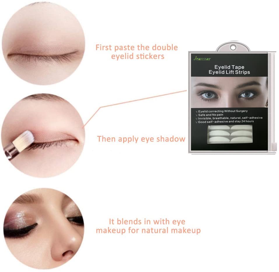 Eyelid Tapes, 288 Count 5mm Eyelid Lifter Strips, Double Eyelid Tape for Heavy Hooded, Droopy Lids for Dramatic Lift - Instant Eye Lift Without Surgery, Eyelid Correcting Strips