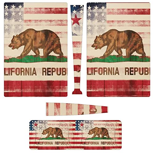 California American Flag Full Protective Skin Cover Design Wrap Decal Sticker Compatible with PS5 Digital Edition Console and Controller
