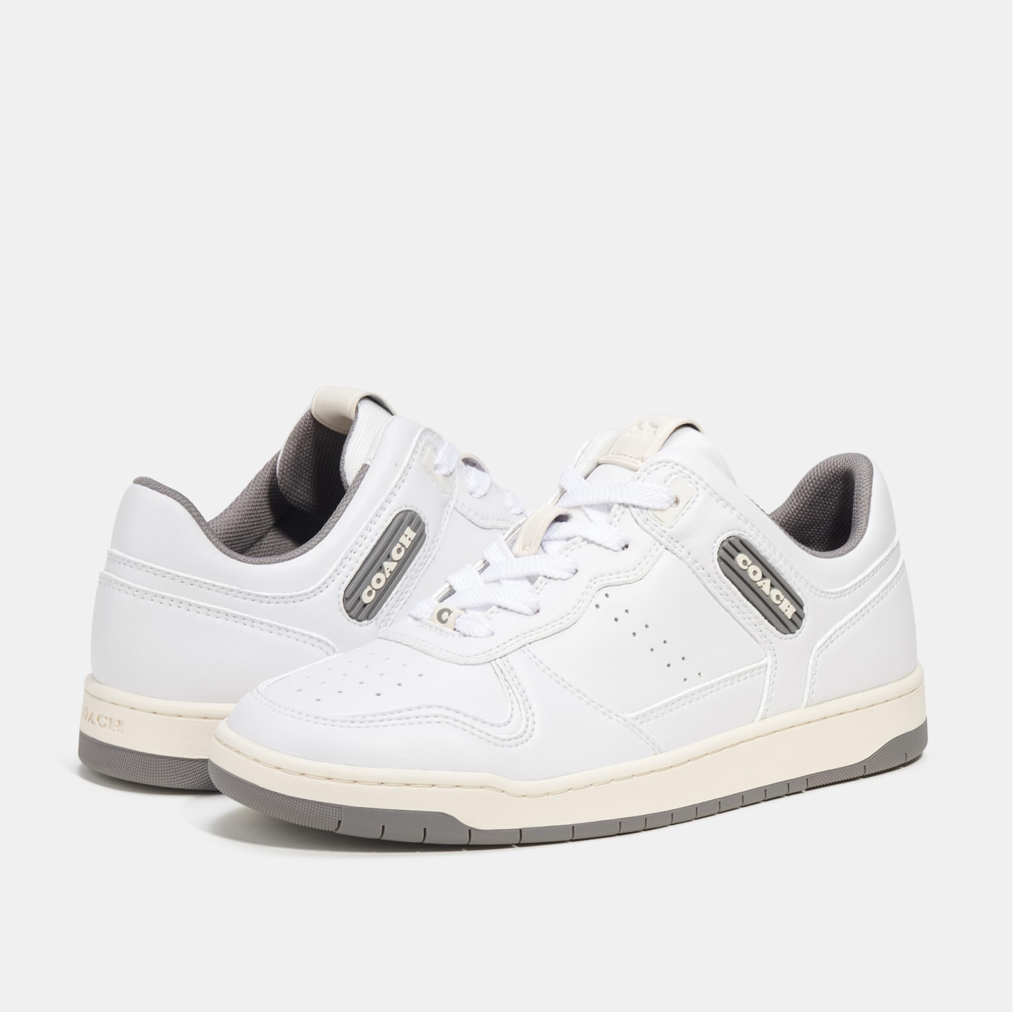Coach Women's C201 Sneaker, Heather Grey/Optic White, 6.5
