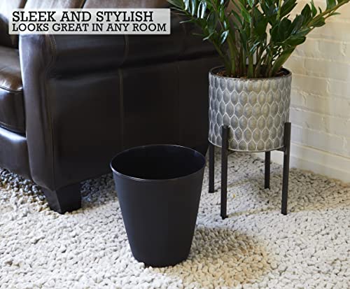 United Solutions 3 Gallon Trash Can Waste Basket, Black 2 Count