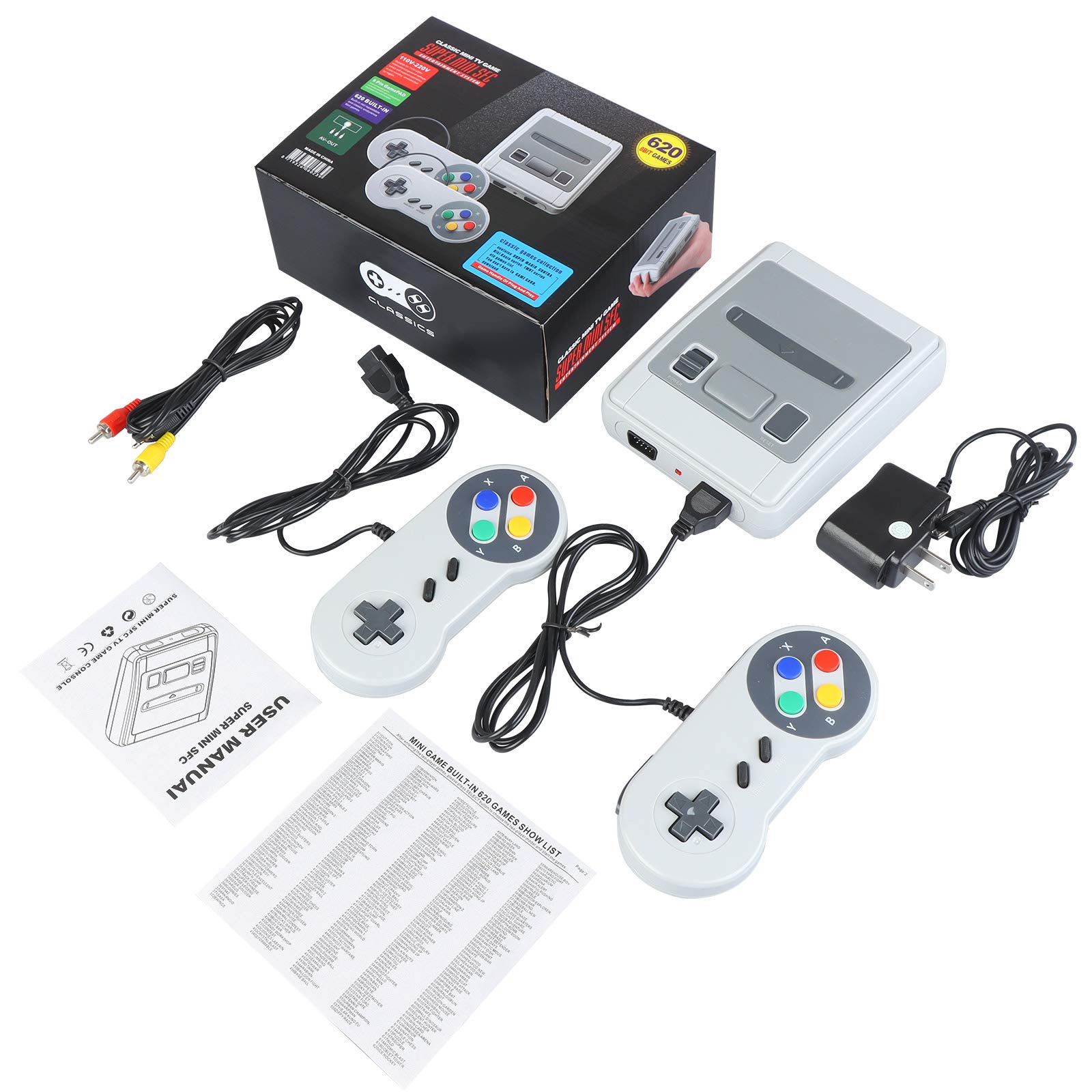 Wusteg Classic Game Console HDMI Output with 2 Joysticks Video Game Console Handheld Game Player Console Suitable for Family TV