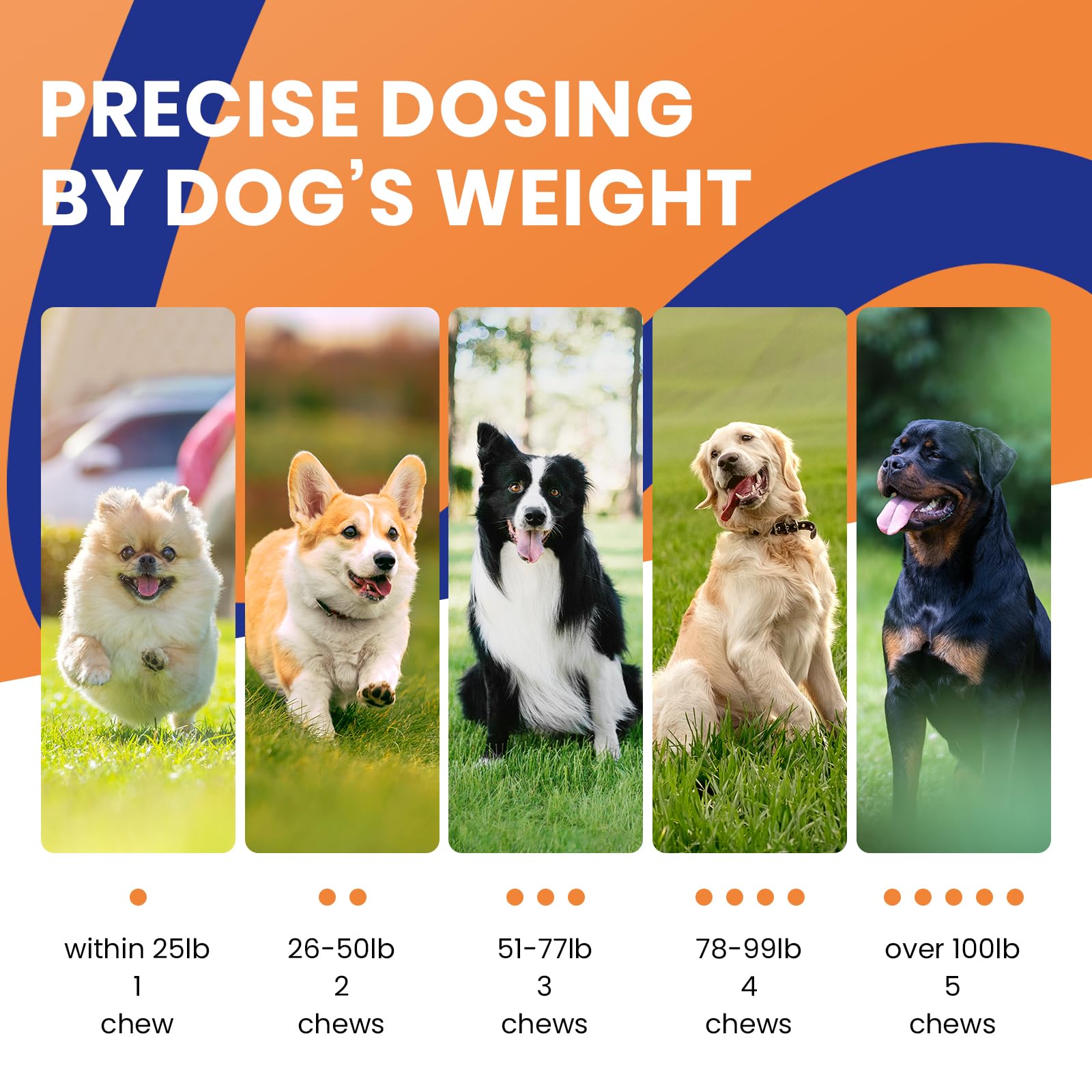 HOOLOO Calming Chews for Dog Anxiety Relief-Natural Puppy Calming Treats Help Manage Stress and Promote Relaxation,Made in USA-120 Chews