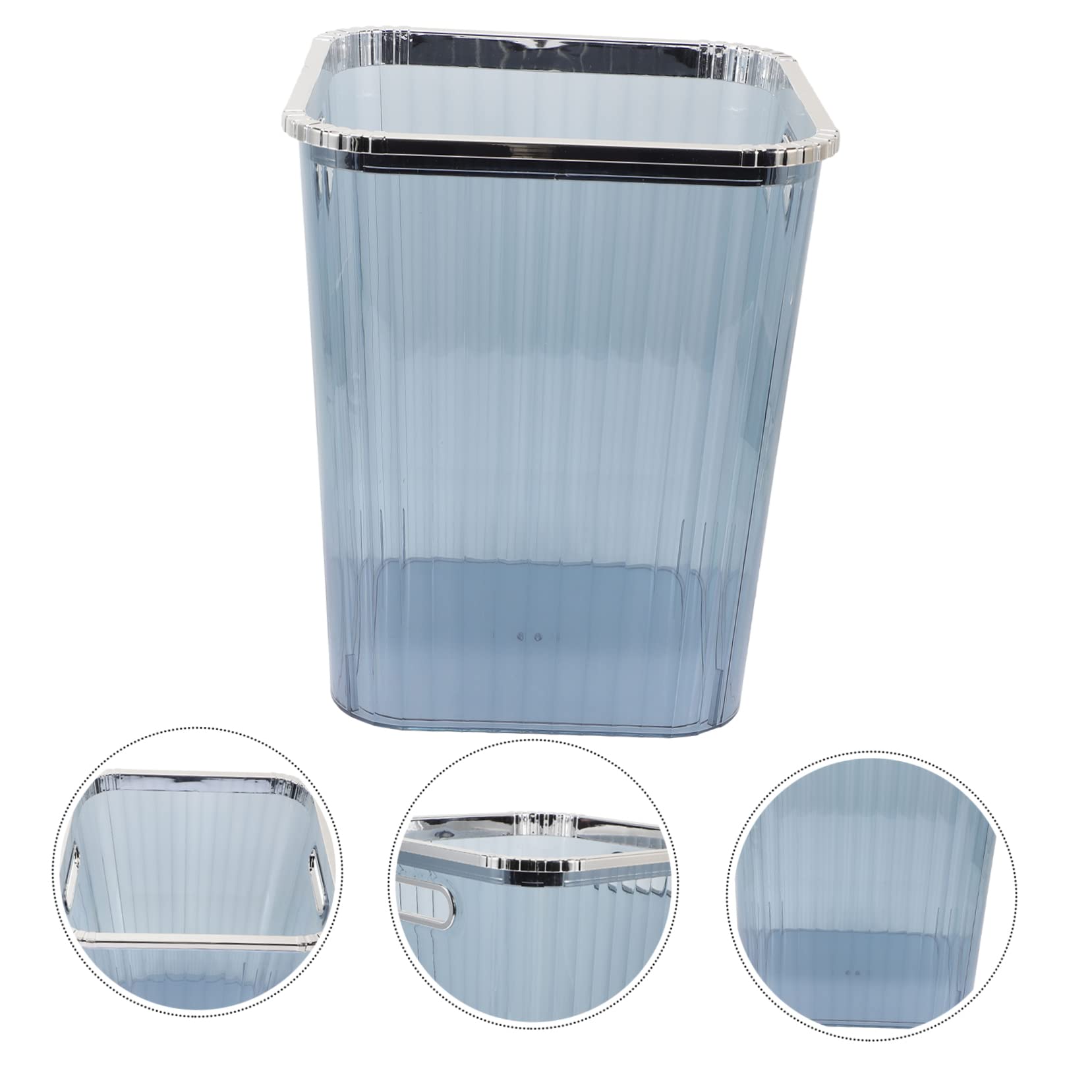 LABRIMP Garbage Can Trash Bin Container Square Bucket Bin with Ring Trash Can 13 Gallon Clear Trash Bin Pink Trash Bags Bathroom Wastebasket Kitchen Sanitary Bucket Office The Pet Slender