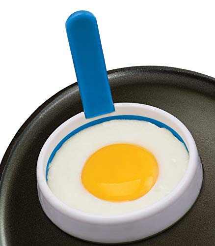 MSC International 17343 50666 Joie Eggy 3.5" Non-Stick Silicone Compact Egg Ring with Folding Handle, Assorted Colors