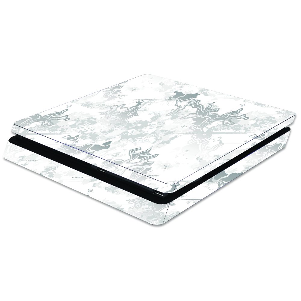 MightySkins Skin Compatible with Sony PS4 Slim Console - Viper Snow | Protective, Durable, and Unique Vinyl Decal wrap Cover | Easy to Apply, Remove, and Change Styles | Made in The USA