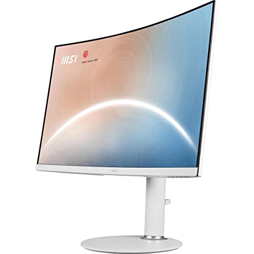 MSI Modern MD271CPW, 27", 1920 x 1080 (FHD), Curved VA, 75Hz, TUV Certified Eyesight Protection, 4ms, HDMI, Displayport, USB C, Tilt, Swivel, Height Adjustable, Pivot