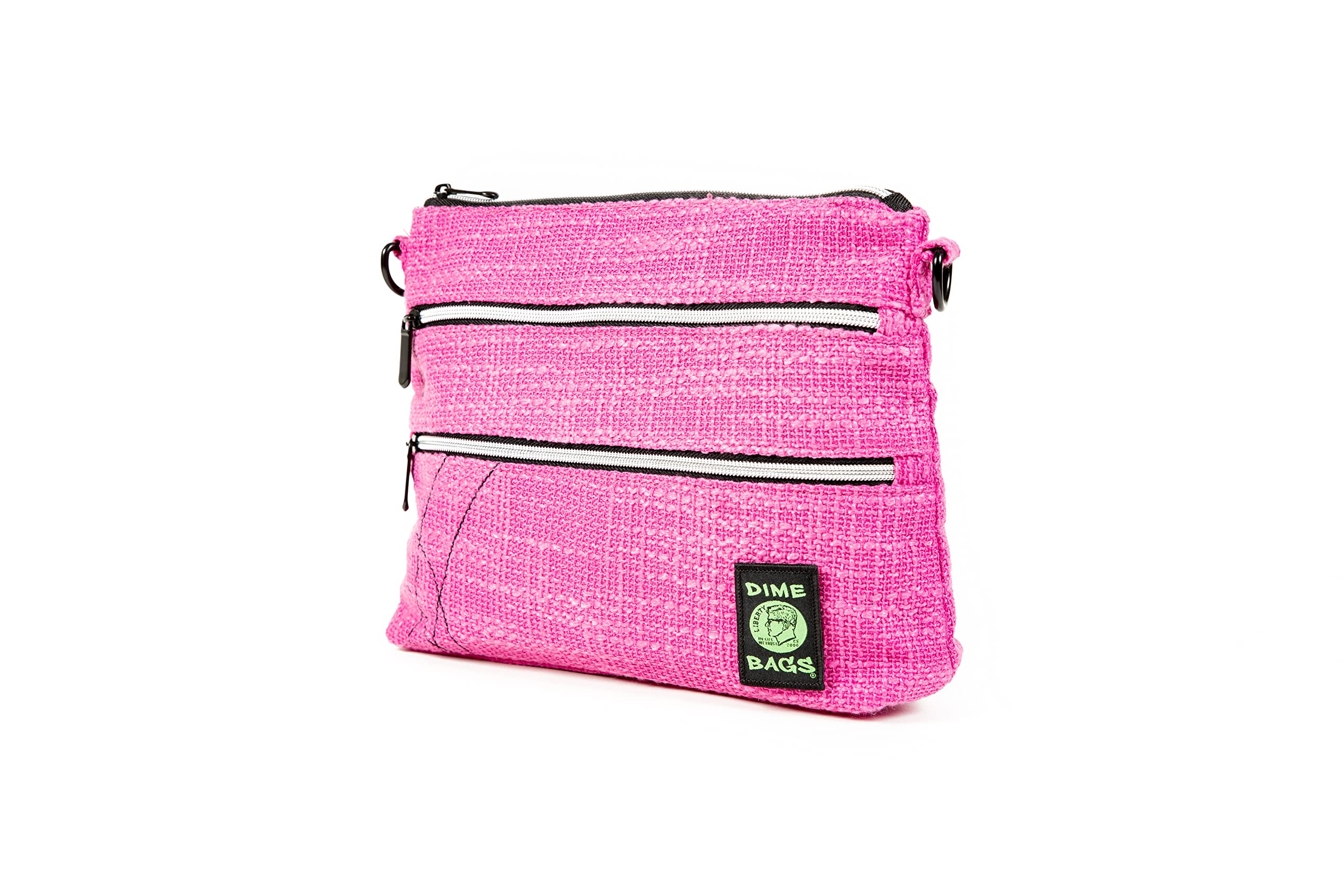 DIME BAGS - Day Tripper - Hemp Shoulder Bag, Crossbody and Clutch Purse, Custom Interior Lining by Ellie Paisley (Black)