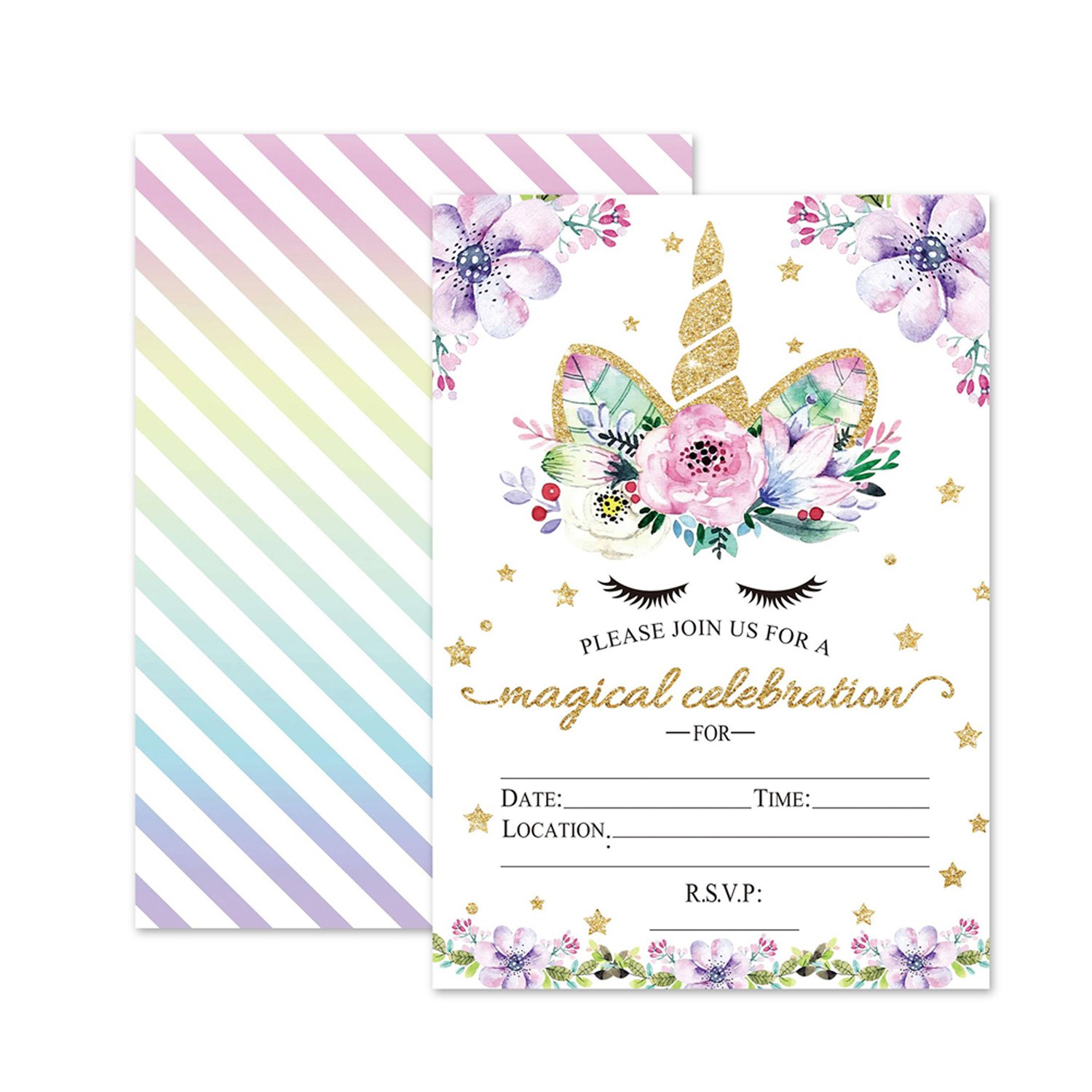 Outego Magical Unicorn Birthday Glitter Unicorn Party for Kids Birthday (Unicorn)